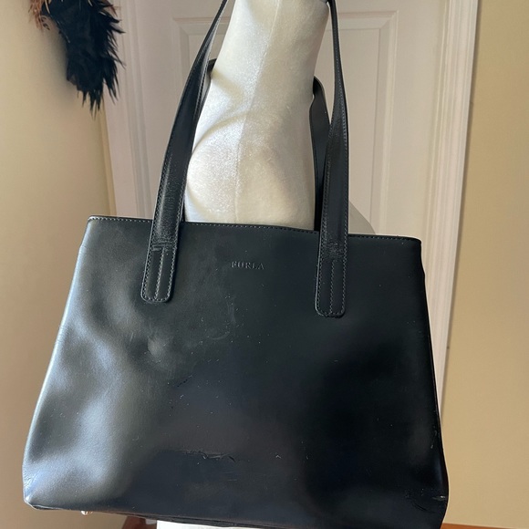 Furla | Bags | Furla Black Patent Leather Shoulder Bag Made In Italy ...